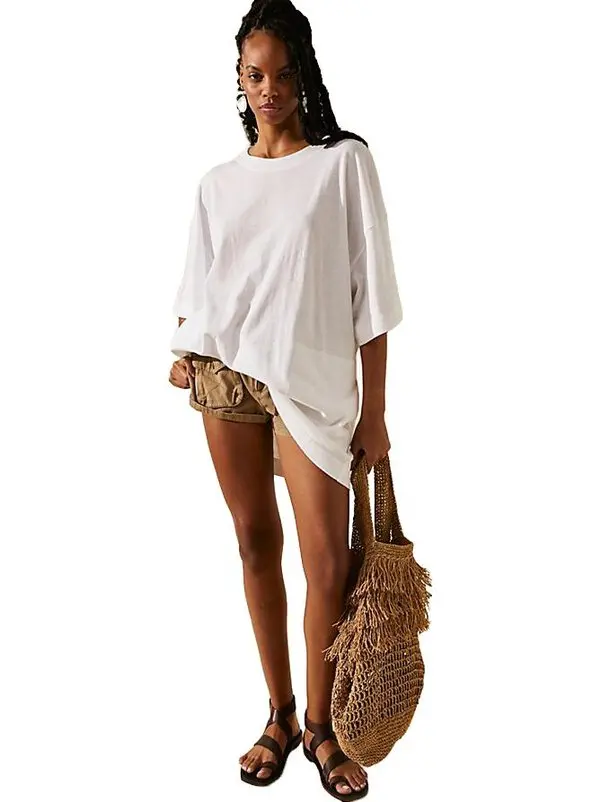 Free People Essential Extreme Tee Mini Dress - Ivory