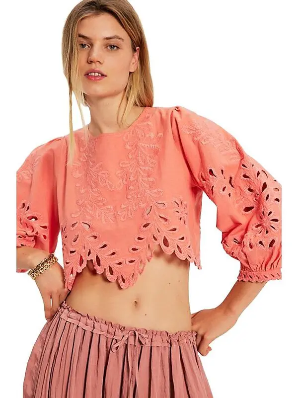 Free People Oleander Cropped Top - Crush Blush