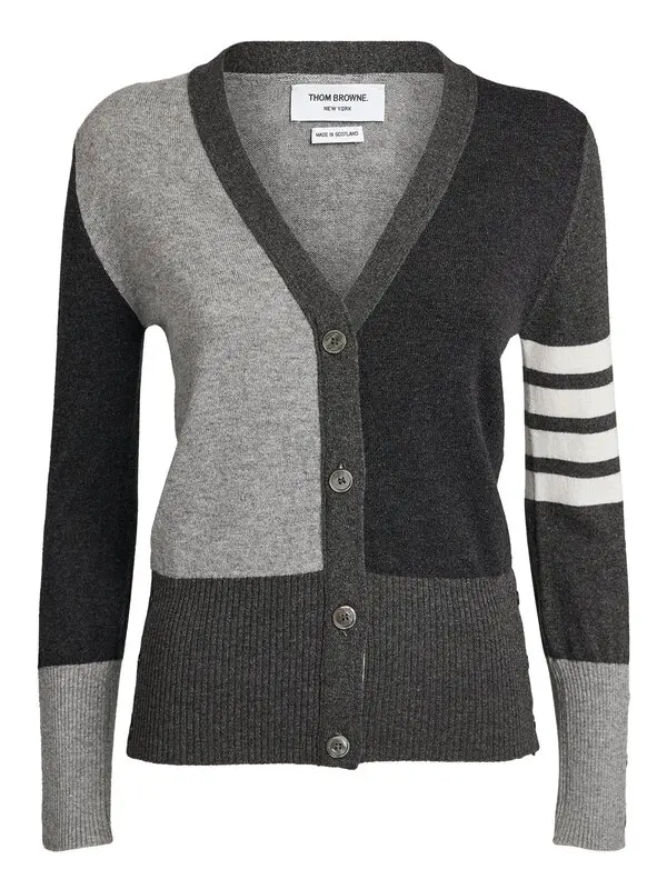 Thom Browne Cashmere 4-bar Cardigan - Grey