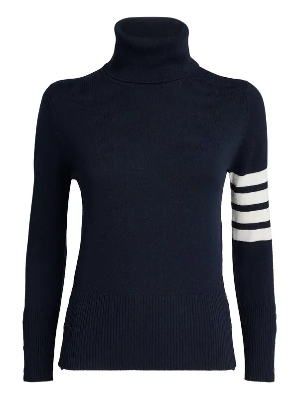 Thom Browne Cashmere 4-bar Rollneck Sweater - Navy