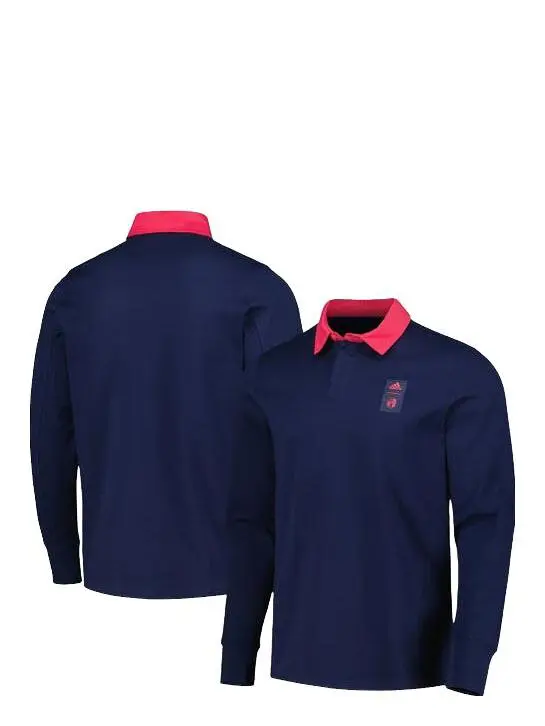 Adidas 2023 Player St. Louis City Sc Travel Long Sleeve Polo - Navy