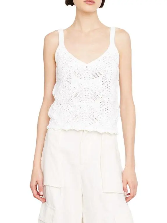 Vince Open Stitch Sweater Camisole - Optic White