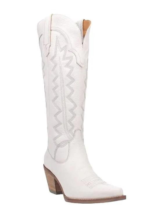 DINGO Knee High Western Boot - White