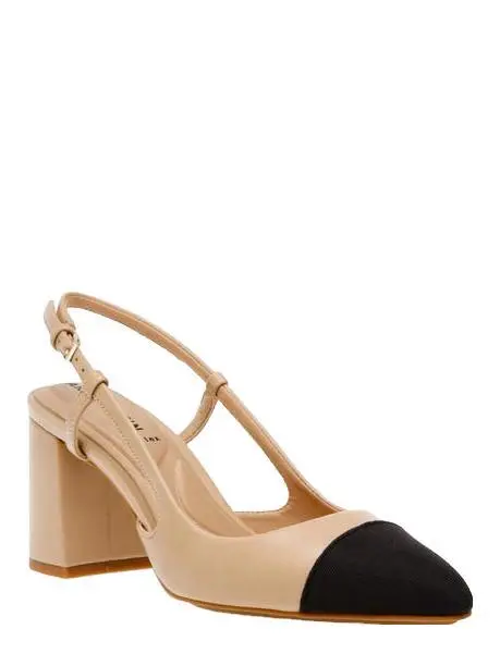 Anne Klein Brinlee Pointed Toe Pump - Nude/black