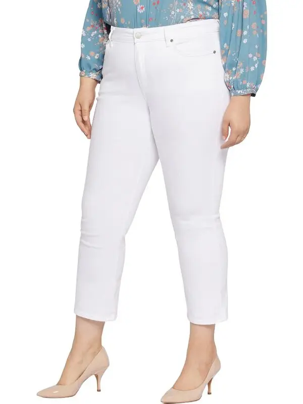 NYDJ Marilyn Ankle Straight Leg Jeans - Optic White