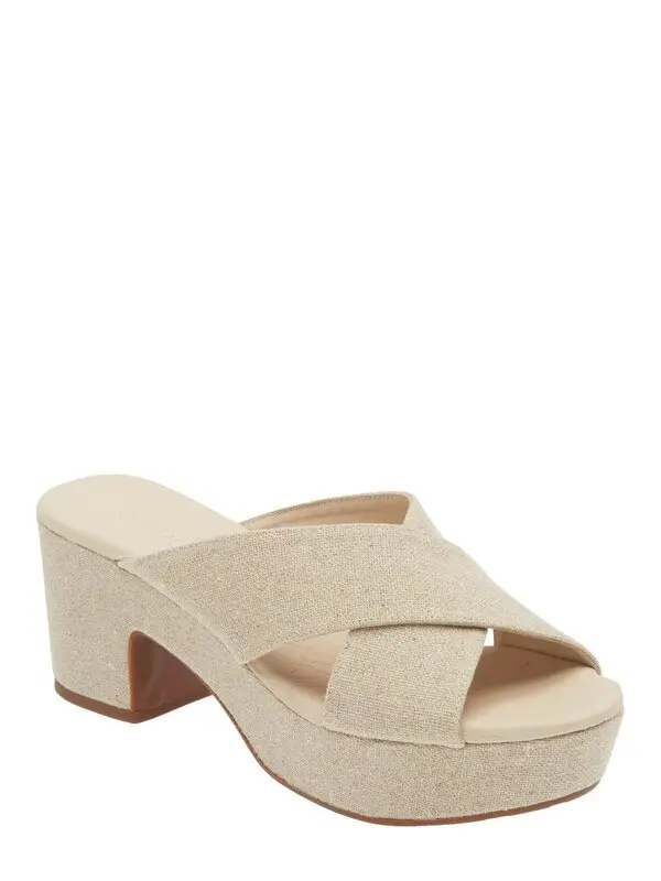 CHOCOLAT BLU Gio Block Heel Sandal - Natural Linen