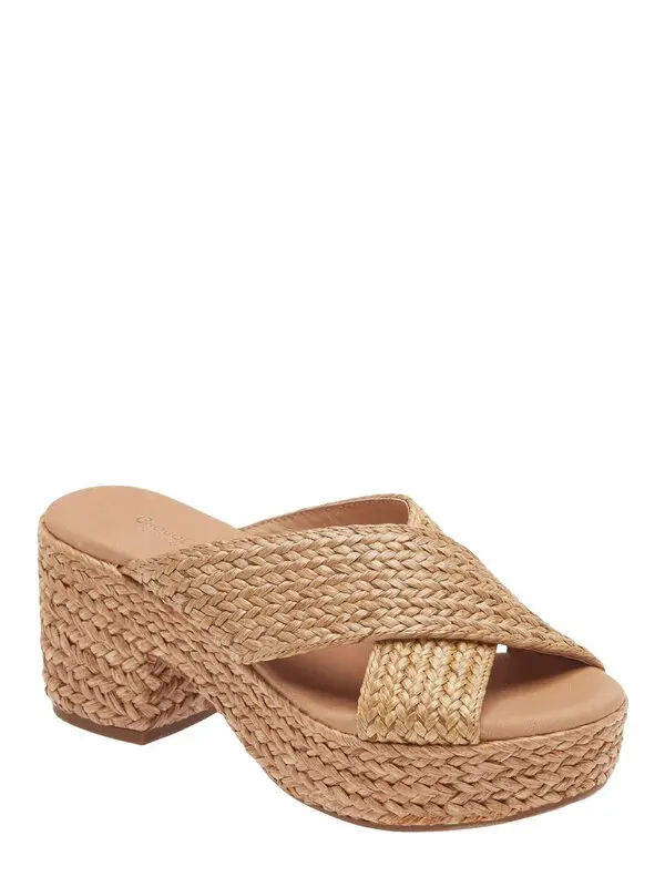 CHOCOLAT BLU Gio Block Heel Sandal - Natural Raffia