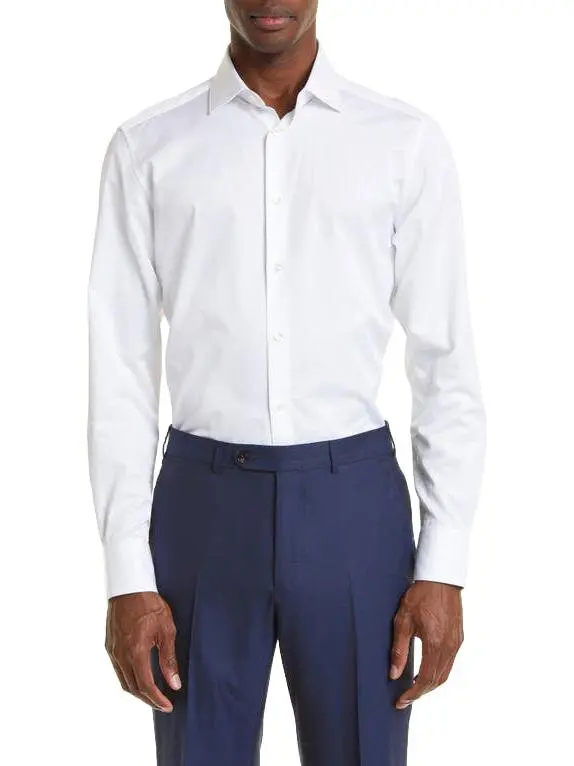 Zegna Trofeo Milano Cotton Button-up Shirt - White