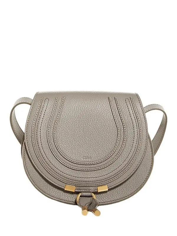 Chloé Marcie Small Saddle Bag - Cashmere Gray Grain Leather