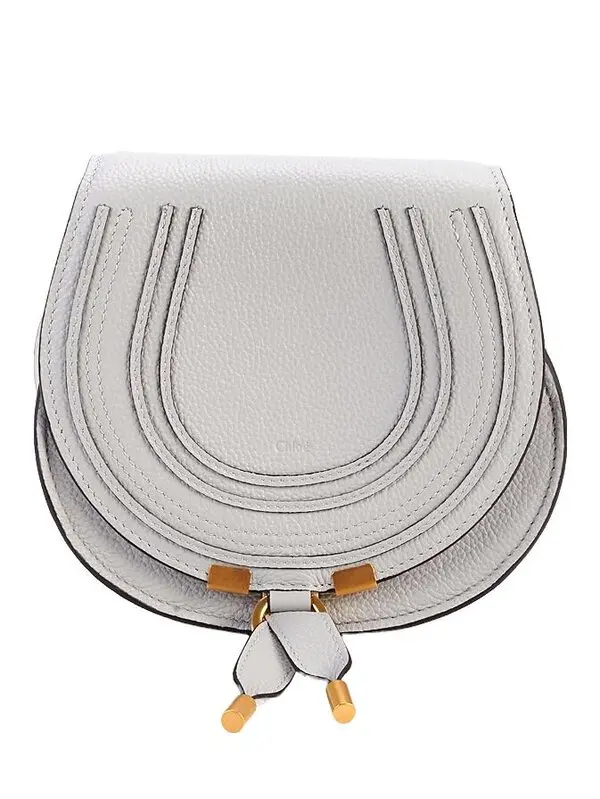 Chloé Marcie Small Saddle Bag - Light Cloud Leather