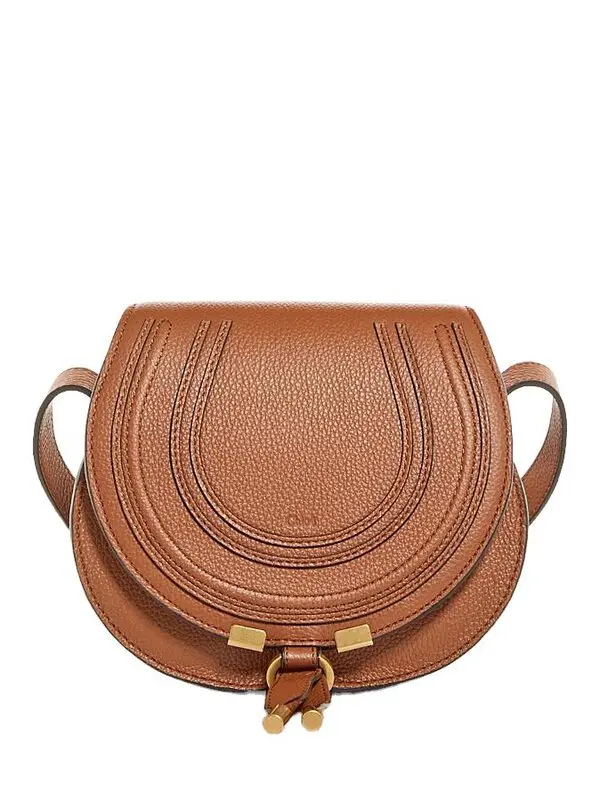 Chloé Marcie Small Saddle Bag - Tan Grain Leather