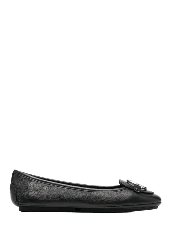 Michael Kors Lillie Logo-charm Leather Ballerina Shoes - Black