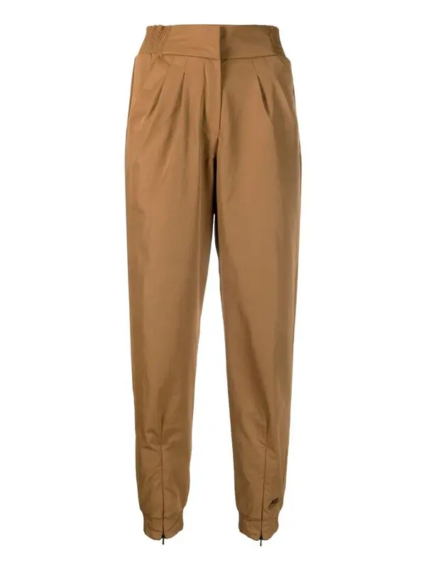 Nike Logo-embroidered Pleated Trousers - Brown