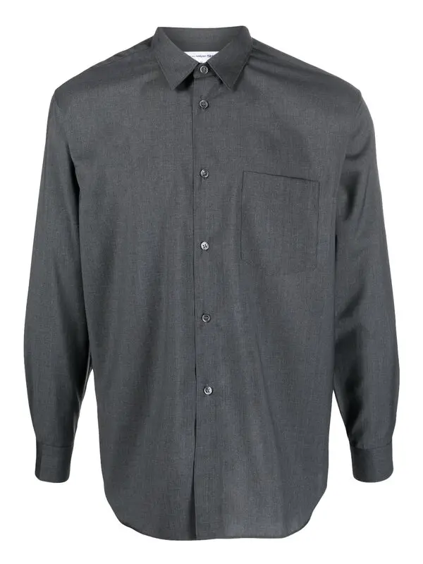 Comme Des Garçons Long-sleeve Wool Shirt - Grey