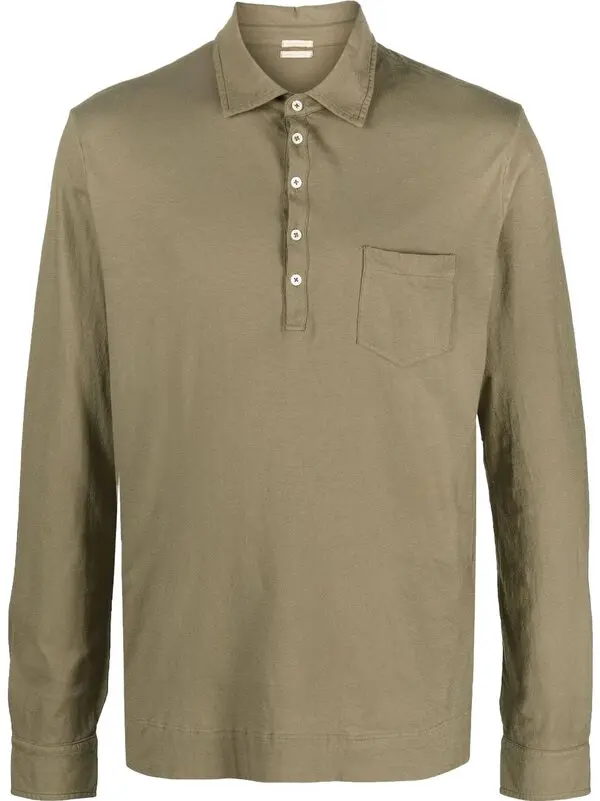 Massimo Alba Long-sleeve Cotton Polo Shirt - Green