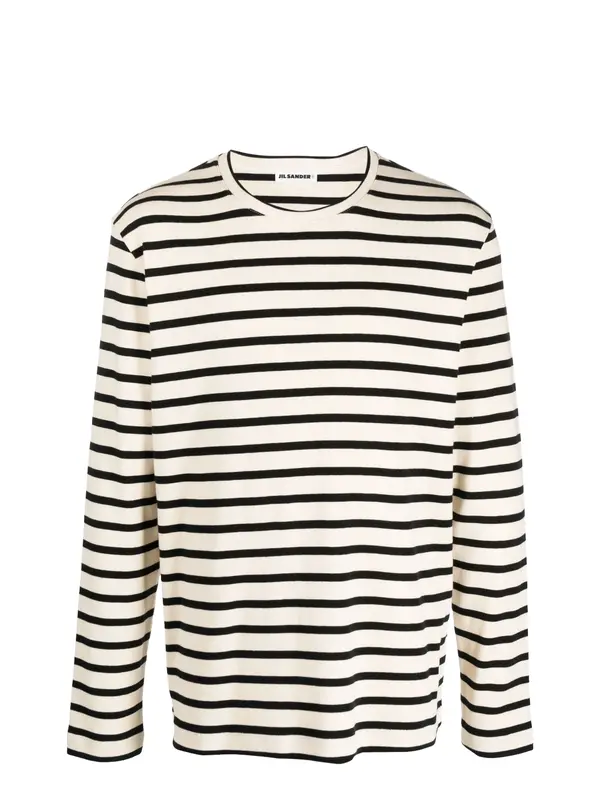 JIL SANDER Long-sleeve Striped Sweatshirt - Neutrals