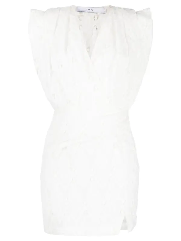 IRO PARIS Wrap-design Knit Mini Dress - White