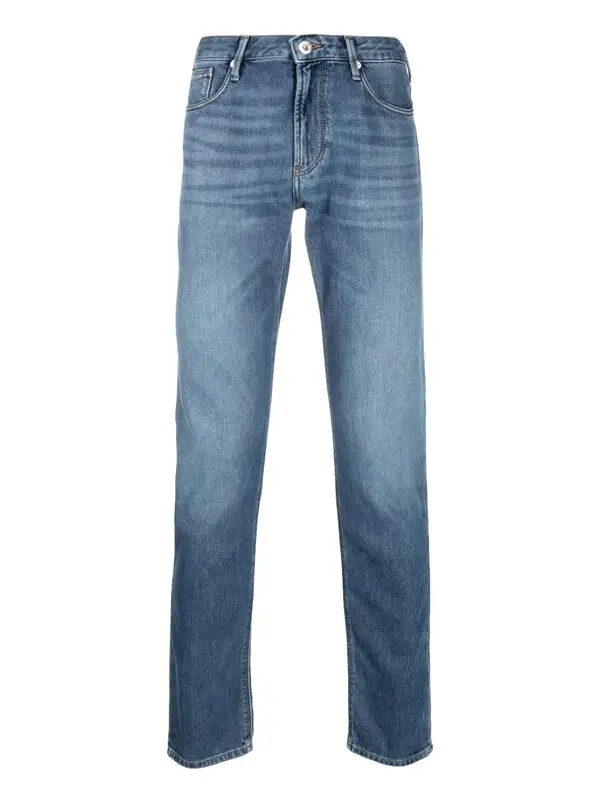 Emporio Armani Slim-fit Faded Jeans - Blue
