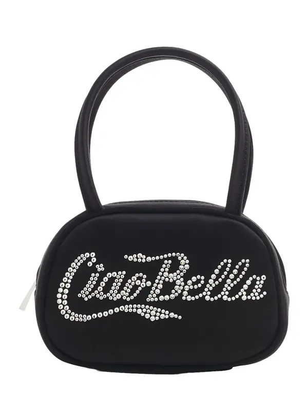 Amina Muaddi Superamini Bella Embellished Shoulder Bag - Black