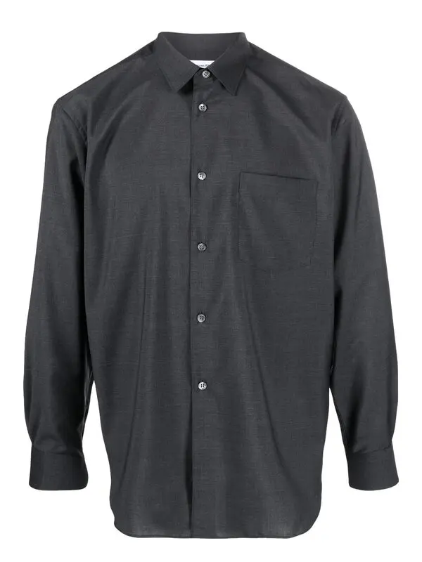 Comme Des Garçons Long-sleeve Wool Shirt - Grey