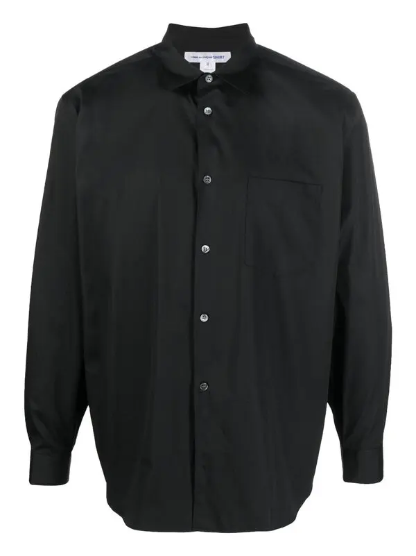 Comme Des Garçons Long-sleeve Cotton Shirt - Black