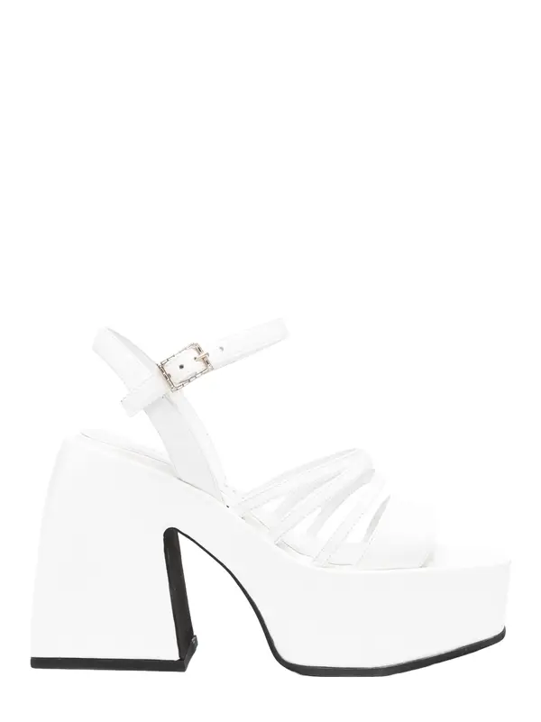 NODALETO Bulla Chibi 110mm Platform Sandals - White