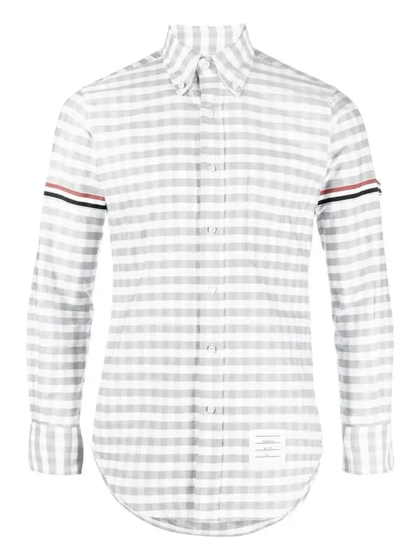 Thom Browne Rwb Gingham Oxford Shirt - Grey