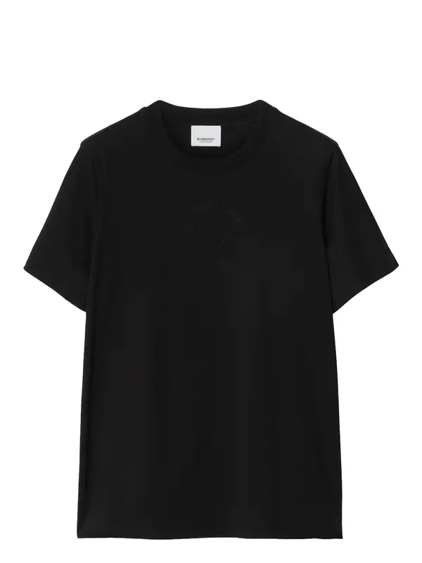 Burberry Embroidered-logo T-shirt - Black