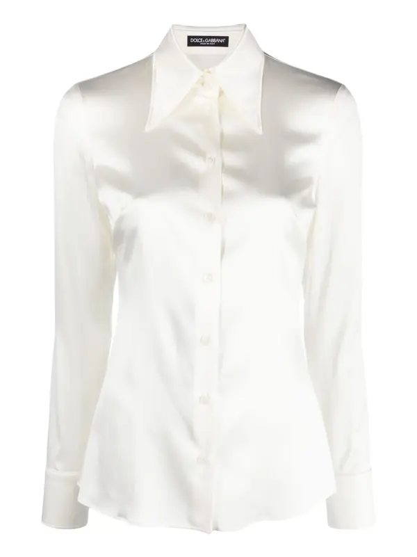 Dolce & Gabbana Long-sleeve Silk Shirt - Neutrals