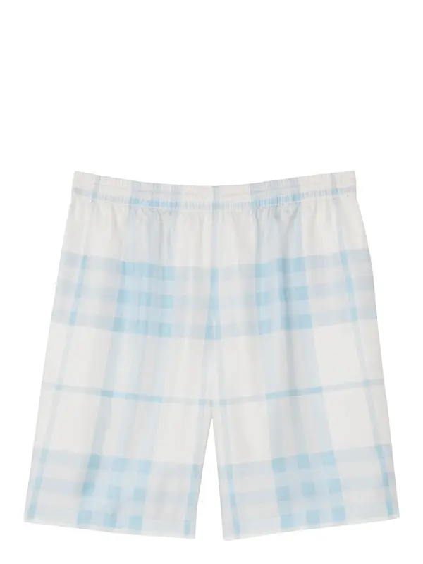 Burberry Checked Silk Shorts - White