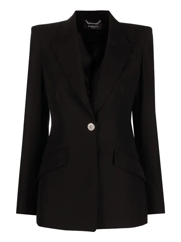 Versace Single-breasted Wool Blazer - Black