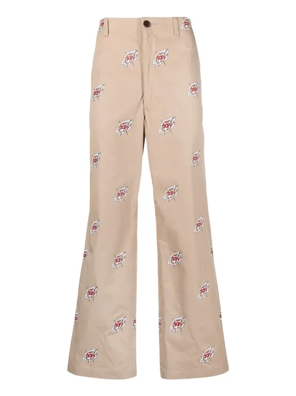 Junya Watanabe X Roy Lichtenstein Cotton Chino Trousers - Neutrals