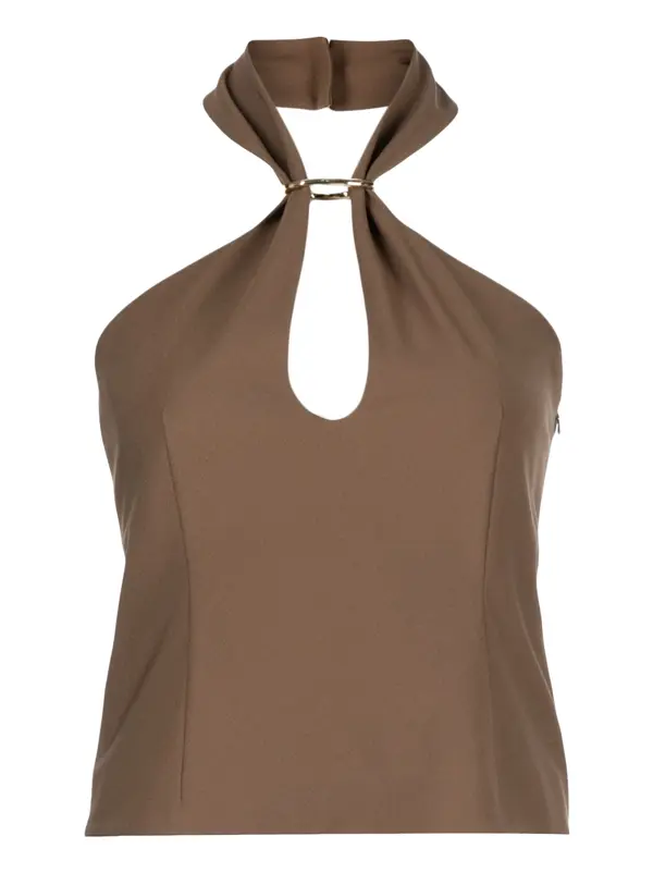 REJINA PYO Tilda Halterneck Top - Brown