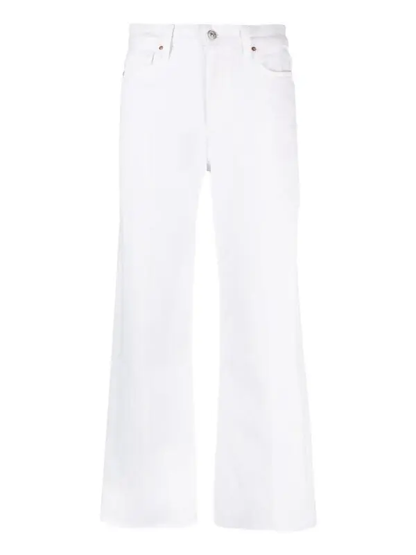 Paige High-waist Cropped Trousers - White