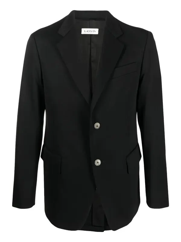 LANVIN Single-breasted Wool Blazer - Black