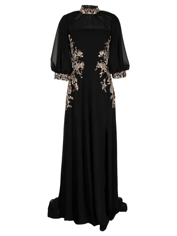 SAIID KOBEISY Sequin-embellished Long Dress - Black