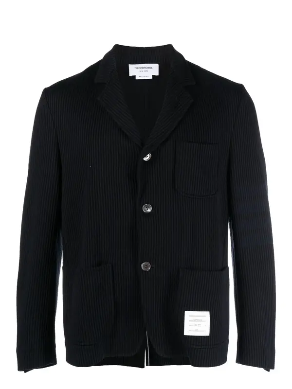 Thom Browne 4-bar Seersucker Blazer - Blue