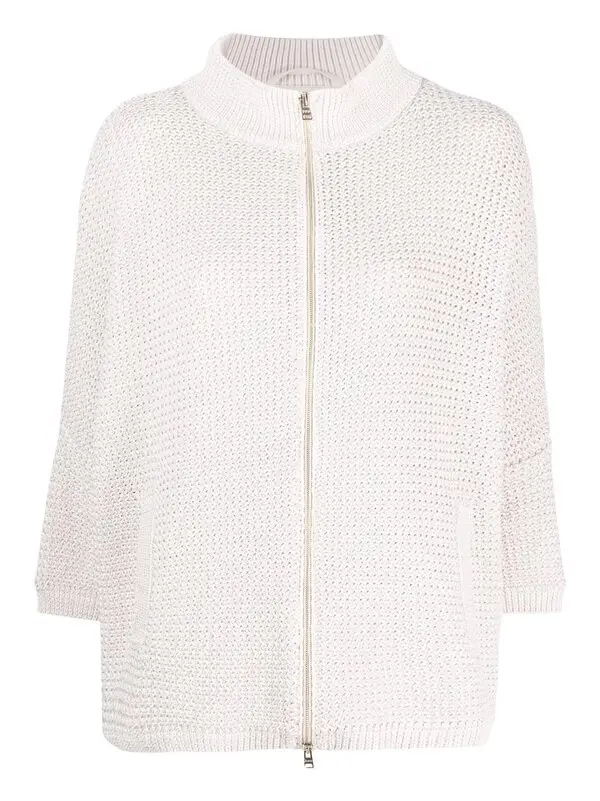 Herno High-neck Knitted Cardigan - Pink