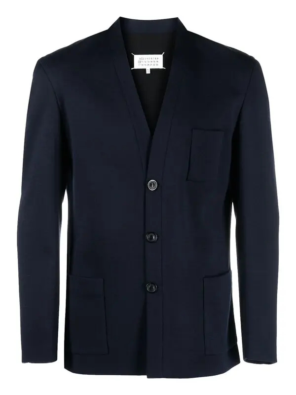 MAISON MARGIELA Milano-stitch Single-breasted Blazer - Blue