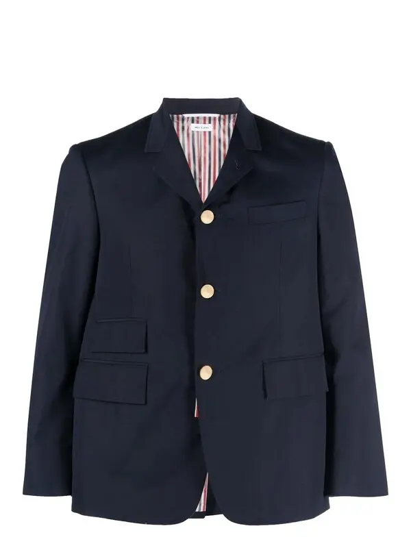 Thom Browne Single-breasted Cropped-sleeve Blazer - Blue