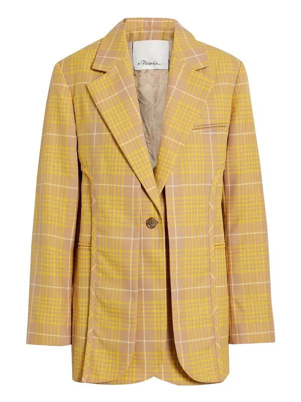 3.1 Phillip Lim Checked Twill Blazer - Yellow