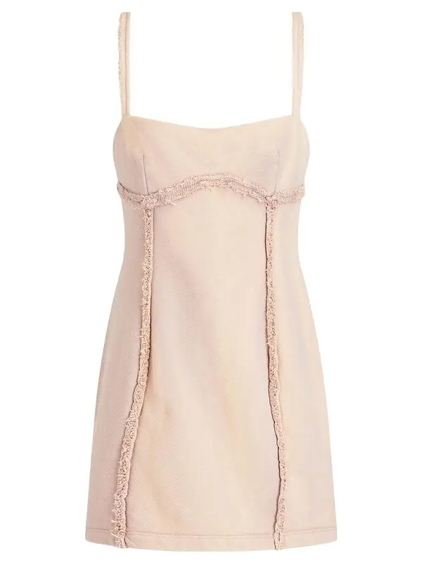 Off-White Bleached Cotton-terry Mini Dress - Blush
