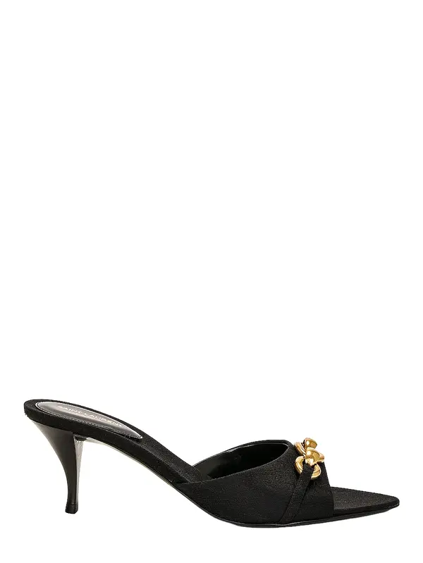 Saint Laurent Buckle Mule Sandal - Nero