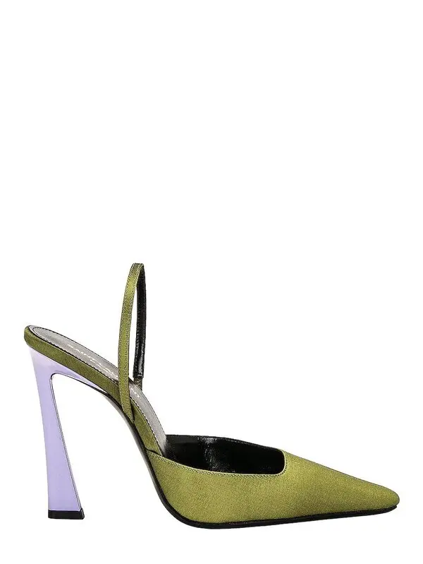 Saint Laurent Tom Slingback Pump - Lime Nero & Pery Lill
