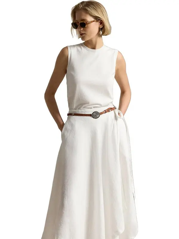 Ralph Lauren Linen Wrap Skirt - White