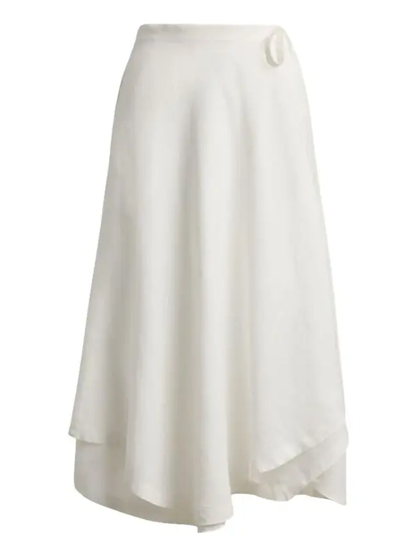 Ralph Lauren Linen Wrap Skirt - White