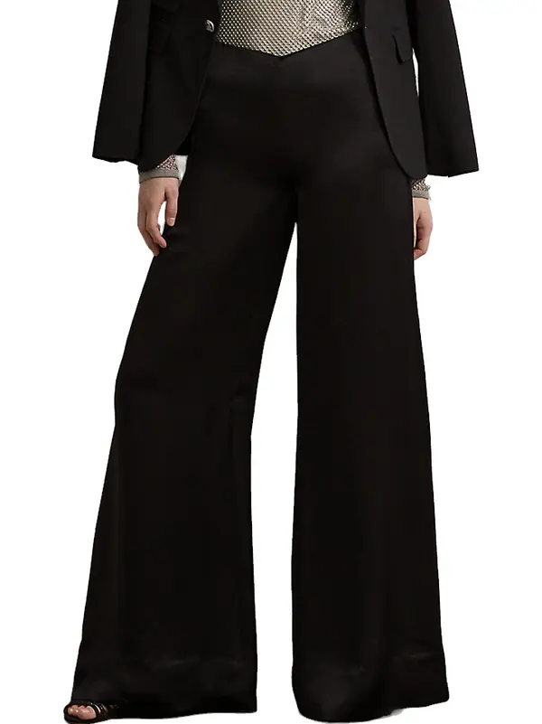 Ralph Lauren Daria Washed Satin Pant - Black