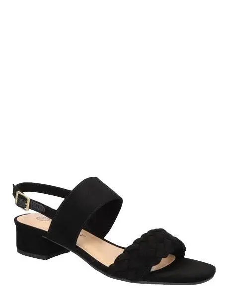 BELLA VITA Ellison Slingback Sandal - Black Faux Suede