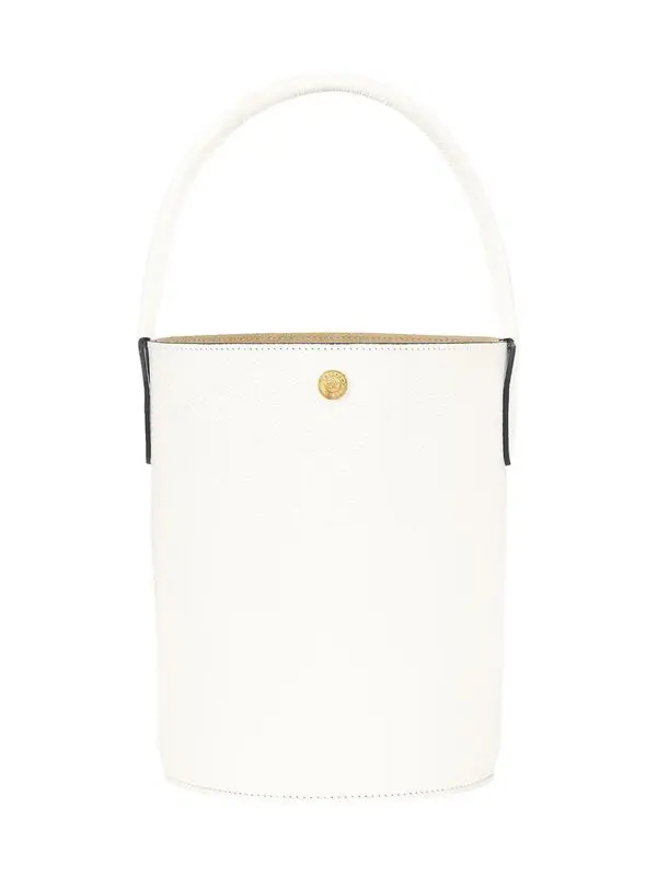 Longchamp Leather Bucket Bag - White
