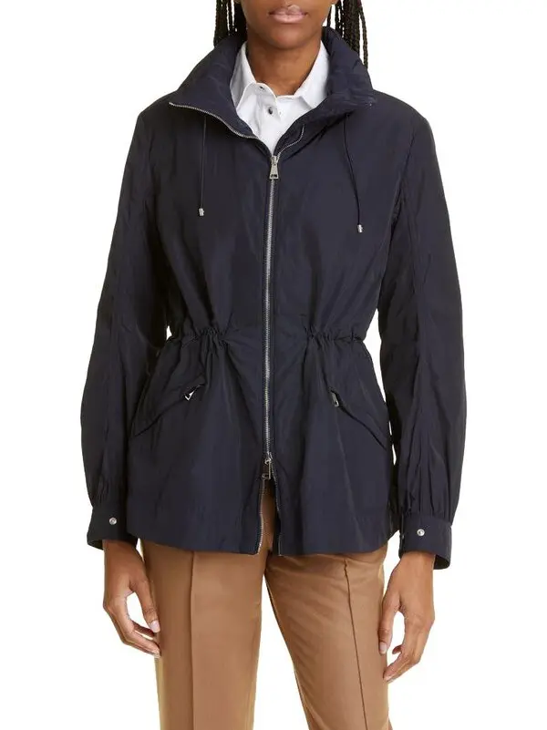 Moncler Enet Micro Faille Short Parka - Navy
